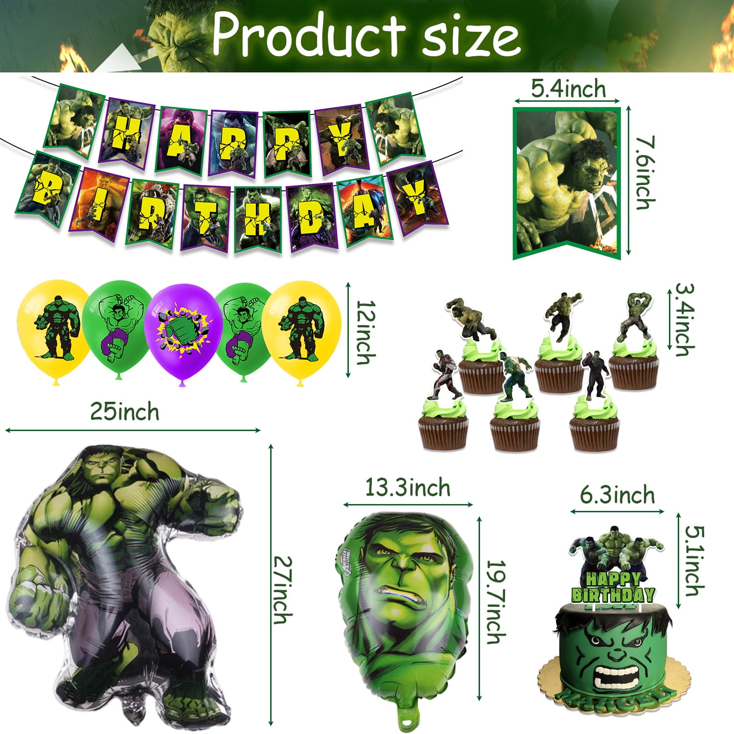 Hulk Cupcake Toppers