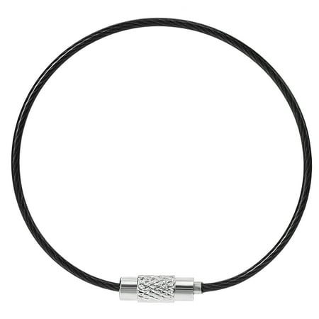 Uxcell 150mm Long Plastic Coated Stainless Steel Wire Keyring Loop ...