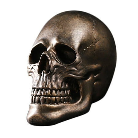 Modern Skeleton Head Statue Skull Figurine Art Collectible Sculpture ...