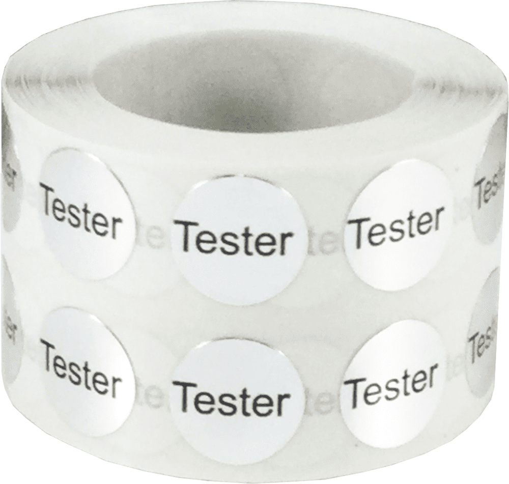 Metallic Silver Tester Stickers, 1/2 Inch Round, 1000 Labels on a Roll ...