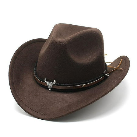 Western Cowboy Top Hat Felt Hat Redbrown | Walmart Canada