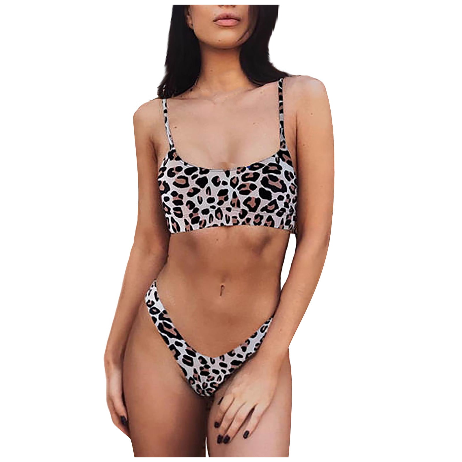 Wild Leopard Print High Leg Brazilian Cheeky Bralette Bikini Set