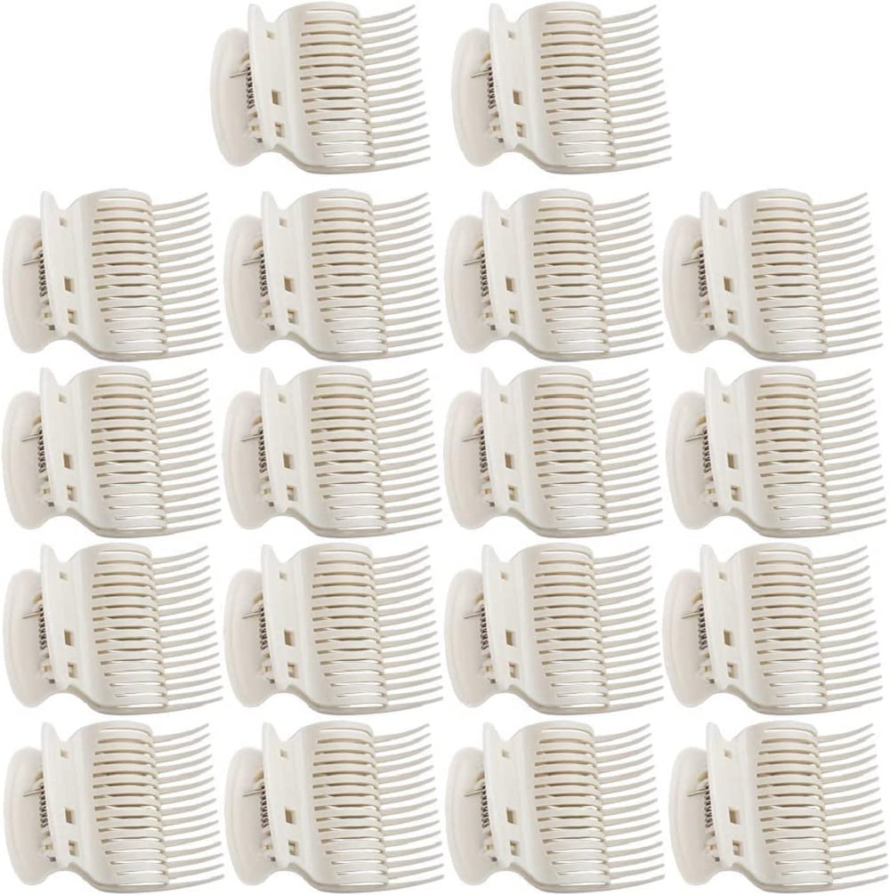 18 Pack Hot Curl Clips Plastic Hair Clips for Small, Medium, Large and ...