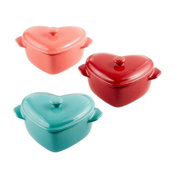 3 Multi Colored Mini Hearts Ceramic Baking Dish With Lid The Pioneer 3-multi-colored-mini-hearts-ceramic-baking-dish-with-lid-the-pioneer