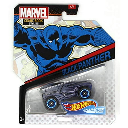 HOT Wheels Character Cars Marvel Comic Book Styling Black Panther CAR ...