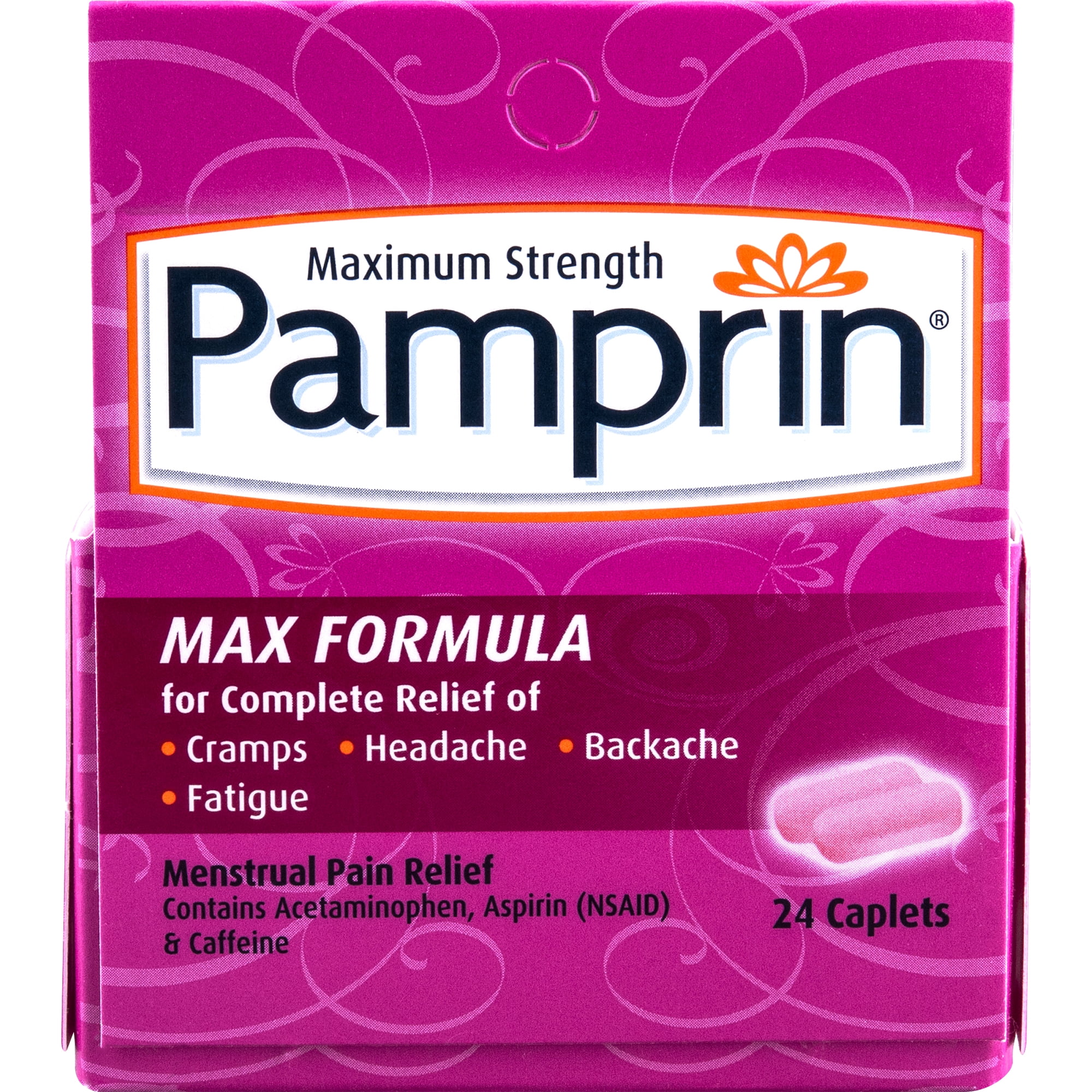 Pamprin Maximum Strength Max Formula Menstrual Pain Relief Caplets 24 ...