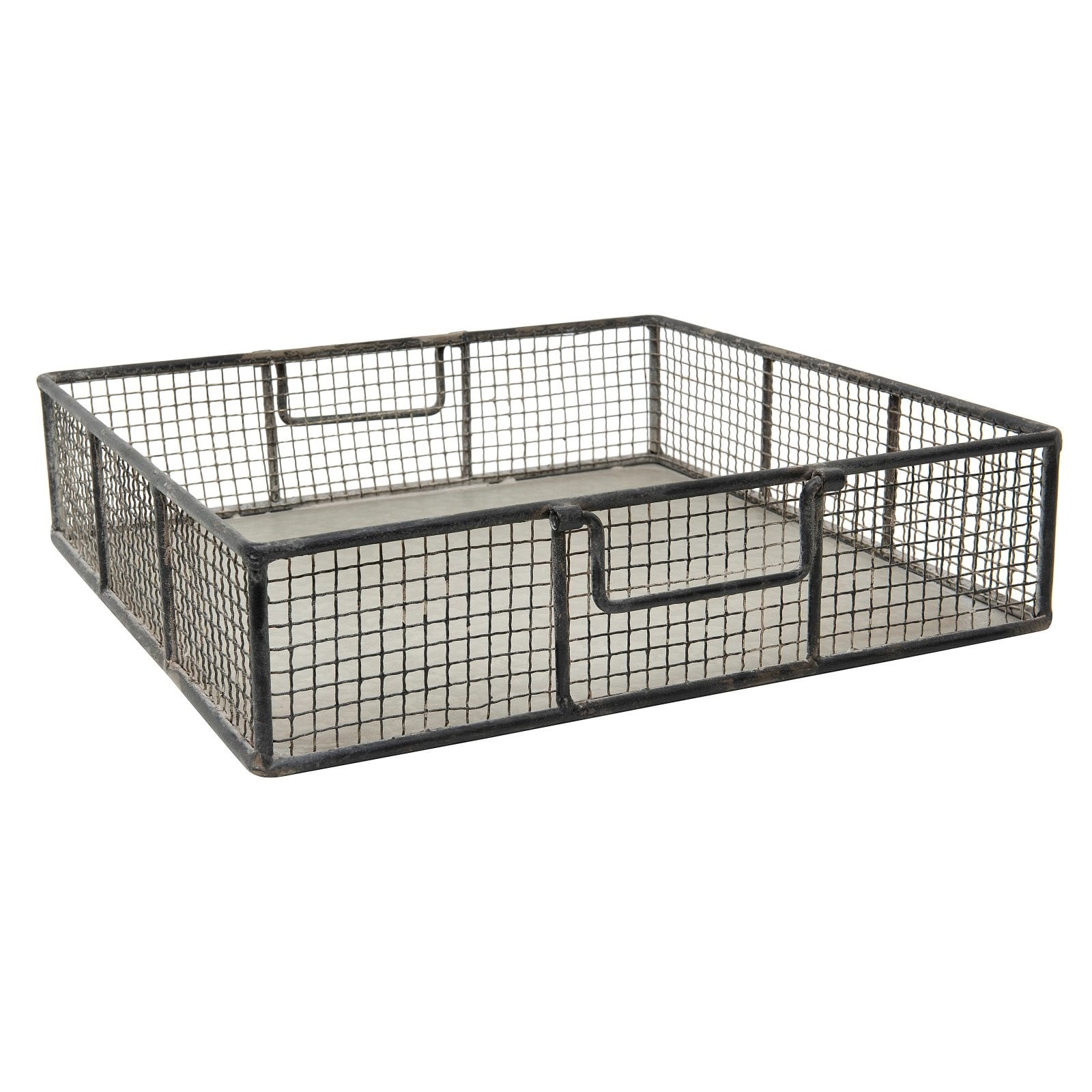 3R Studios Distressed Black Decorative Wire Tray with Handles - Walmart.com