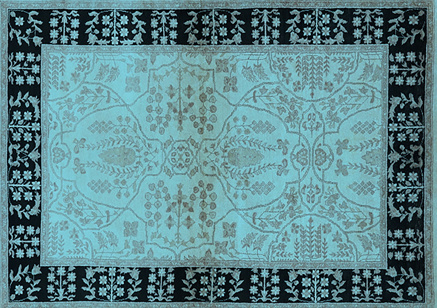 Ahgly Company Indoor Rectangle Oriental Light Blue Industrial Area Rugs ...