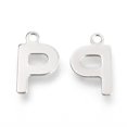 201 Stainless Steel Charms Alphabet Letter.P 12x7.3x0.6mm Hole: 1.4mm ...