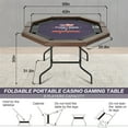 RayChee 8 Players Poker Table Foldable,50inch Upgraded Folding Octagon ...