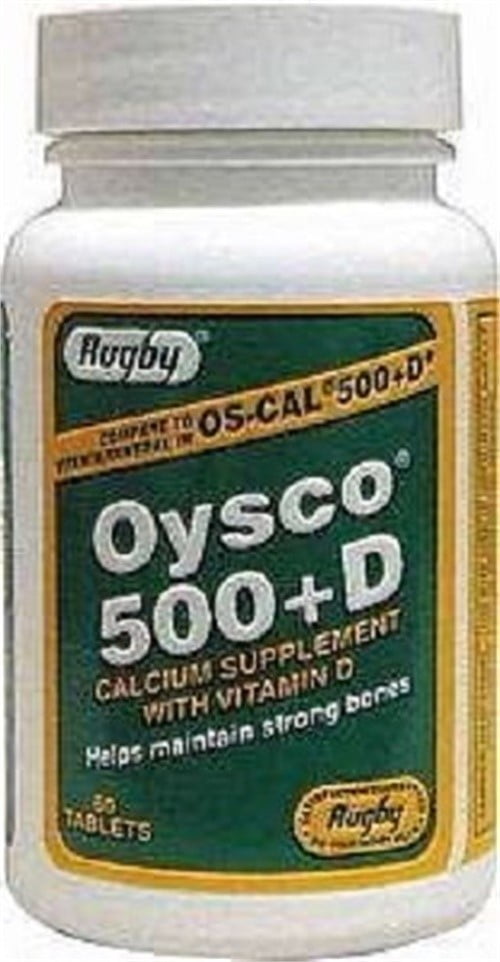 Rugby Oysco 500 + D Calcium Supplement Tablets, 60 Count - Walmart.com