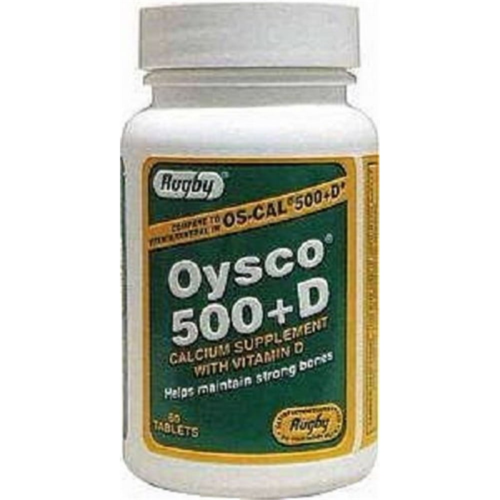 Rugby Oysco 500 + D Calcium Supplement Tablets, 60 Count - Walmart.com ...