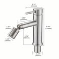 Bathroom sink faucet stainless steel integrated handle dual water flow ...