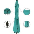 JUSTLET 6.5'x10' Rectangular Patio Umbrella, Turquoise, Durable Outdoor ...