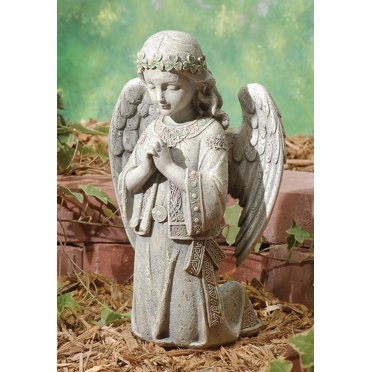 Garden Figurine-Seated Female Angel W/Cross (13 ) (Jan) - Walmart.com