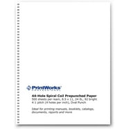 PrintWorks Professional Prepunched Paper, 8.5 x 11, 20 lb., Velobind 11 ...
