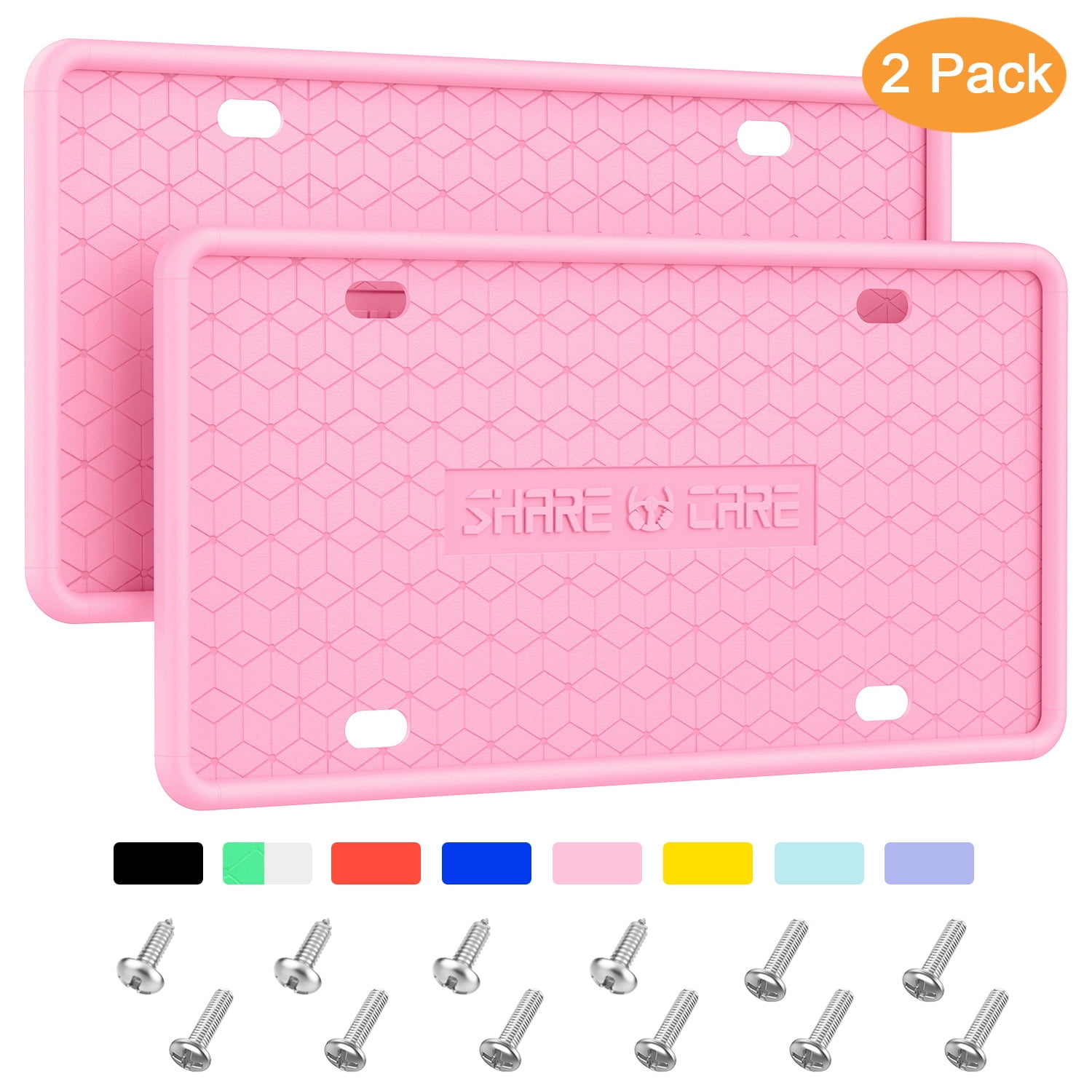 QiqaMole 2 Pack Silicone License Plate Frame, Front Back License Plate ...