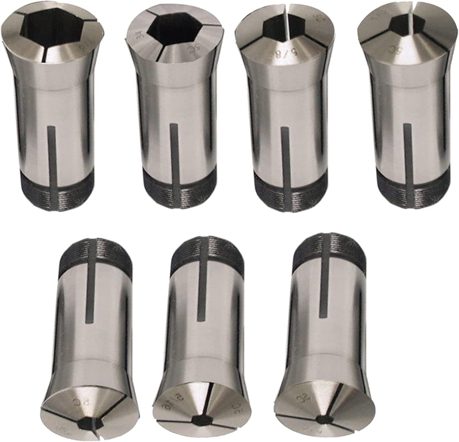 EPOTOOR Collet Set 5C Hexagonal Hole Collet 1/4-7/8 Inch for Machining ...