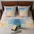 Bed Runner for Cal King Size Bed, Blue Abstract 3 Pcs Bedding Runner ...