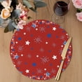 4th of July Round Placemats Set of 8 Red Independence Day Star Blue ...