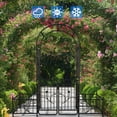Dextrus Heavy Duty Steel Garden Arch with Planter Boxes and Gate ...