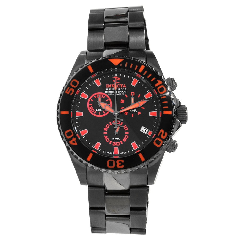 Invicta - Invicta Men's 12111 Pro Diver Reserve Red Accent Black Bezel ...
