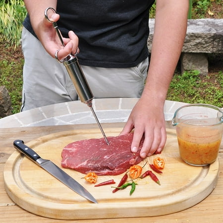 Heavy duty Stainless Steel Meat Injector Kit with 2-oz Large Capacity ...