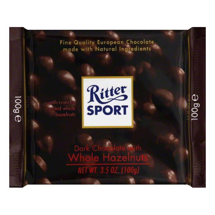 Ritter Sport Chocolate Bar Dark Whole Hazelnut, 3.5 OZ (Pack of 10 ...