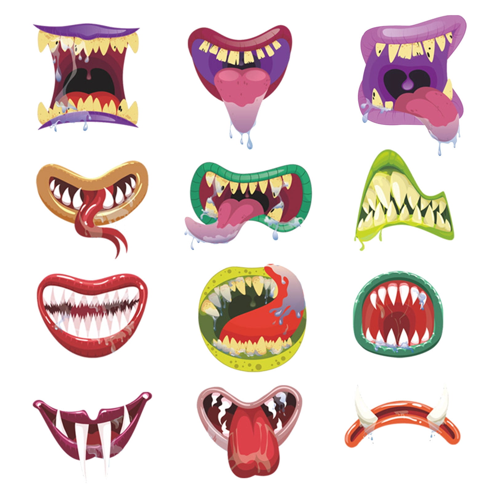Leutsin Cartoon Luminous Monsters Mouth Wall Sticker,Halloween ...