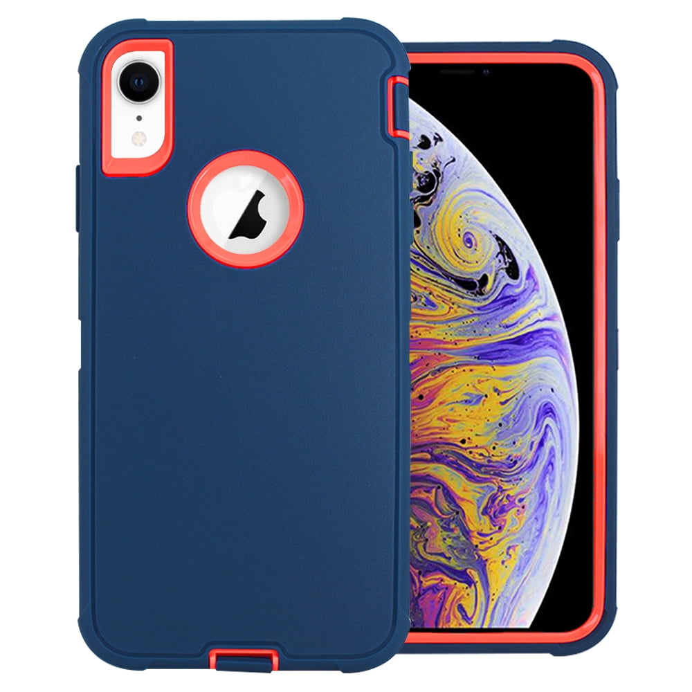 For Apple iPhone XR Slim Defender Shockproof Hybrid Case Cover - Teal ...