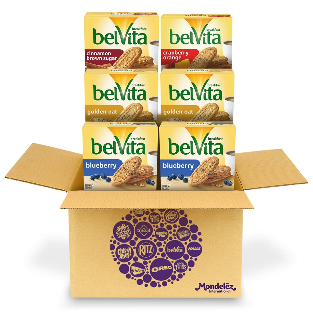 belVita Breakfast Biscuits Variety Pack, 4 Flavors, 30 Packs (6 Boxes ...