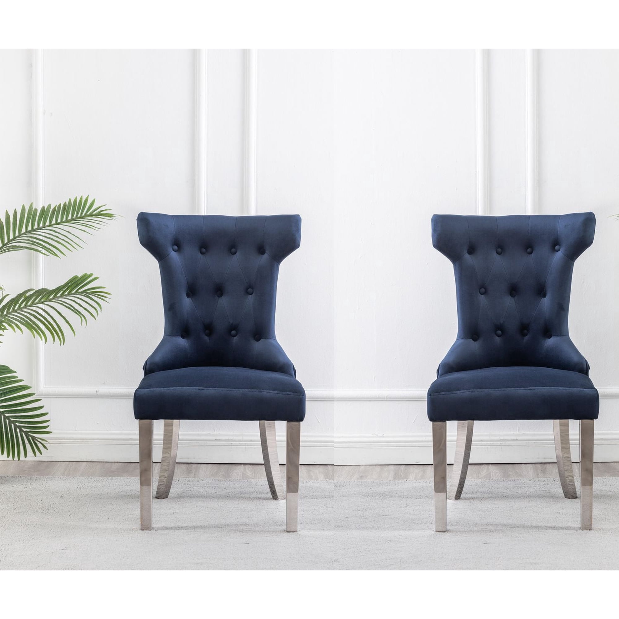 Click here for K-Living Orica Blue-Colored Tufted Velvet Chairs W... prices