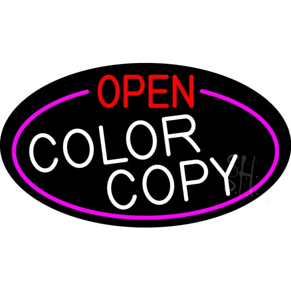 Open Color Copy Oval With Pink Border LED Neon Sign 13 x 24 - inches ...