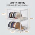2 Pack Clear Hat Organizer Box, Stackable Cap Storage Display Case with ...