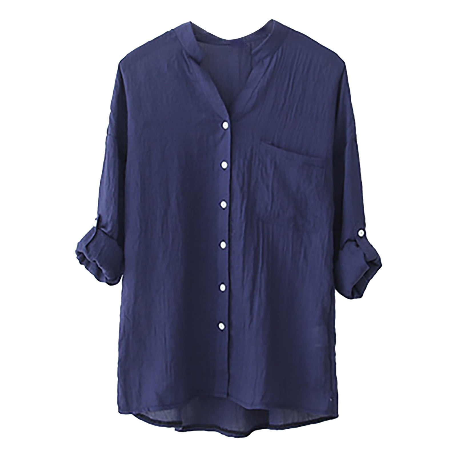Click here for Wtxue Button-Up Shirts 3/4 Sleeve  Notch Neck Shir... prices