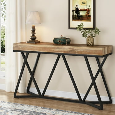 Powell Samuel Bar Height Wood and Metal Indoor Console Table, Dark ...