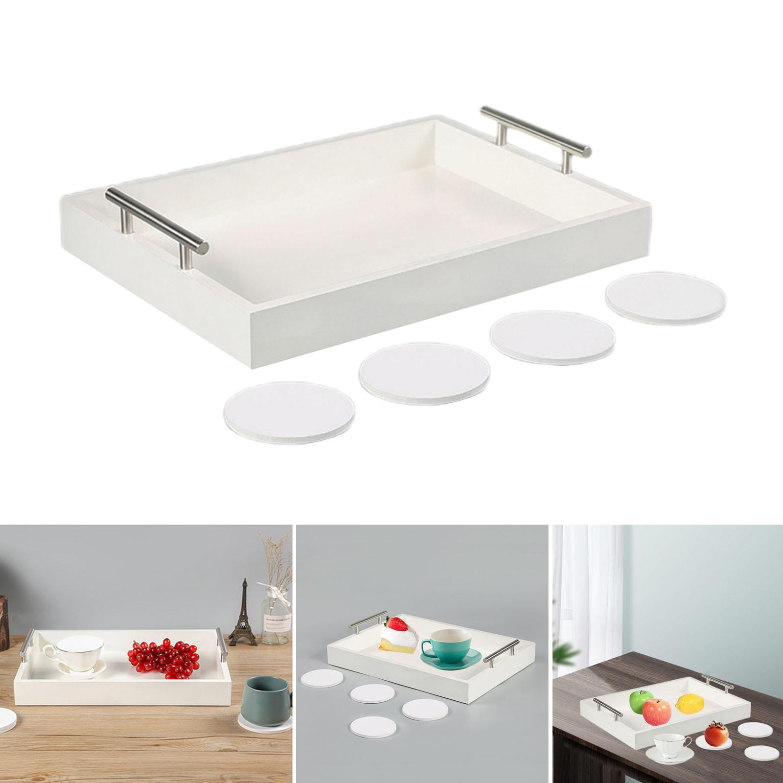 Rustic Vintage Style Serving Tray, with Metal Handle, Decorative Food ...