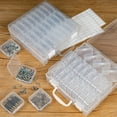Huaxiangoh Bead Organizer Box, 24 Grid Clear Plastic Storage Container, Craft Jewelry Case, 2 ...