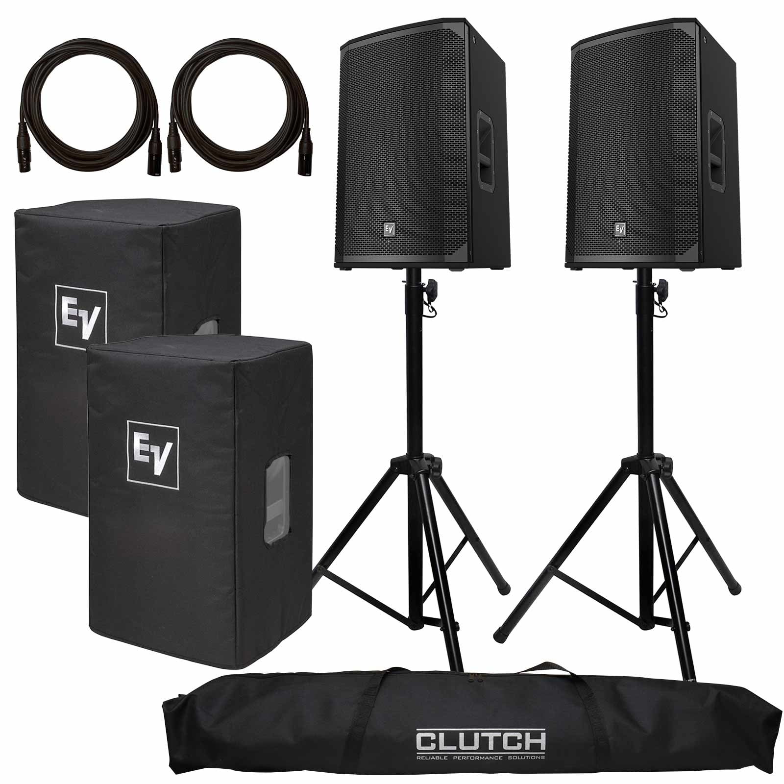 (2) Electro-Voice EKX-15P 15" Powered Speakers with Clutch Heavy Duty ...