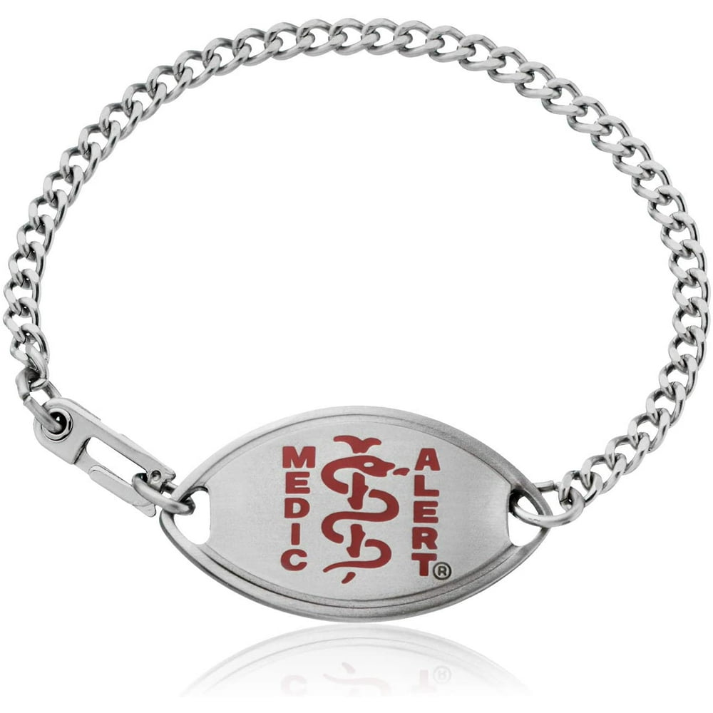 MedicAlert Foundation Classic Medical Alert ID Bracelet, Red, 5 Inches ...