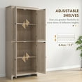 HOMCOM 72" Freestanding Kitchen Pantry Cabinet, Farmhouse Tall Storage ...