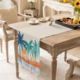 Bohemia Coconut Tree Sunset Table Runner 13x48in Non-Slip Cotton Linen ...