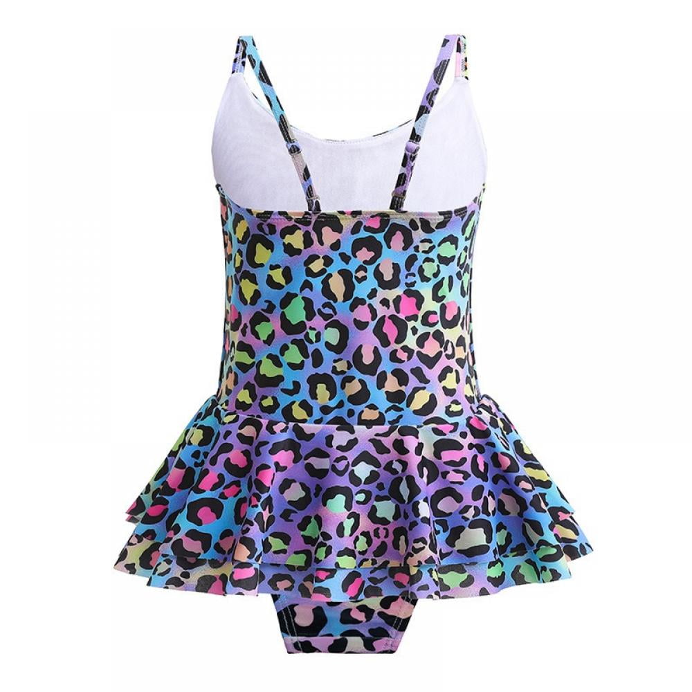 Girls Swimsuit One Piece Floral Skirted Bathing Suit Modest Beach ...