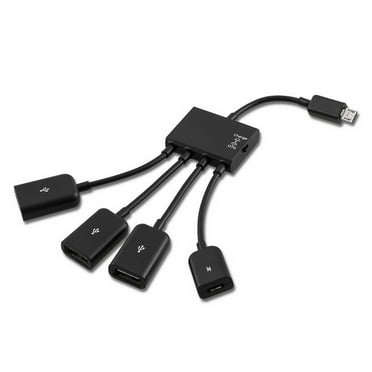 Micro USB OTG 4 Port Hub Power Charging Adapter Cable Supports OTG Hot ...