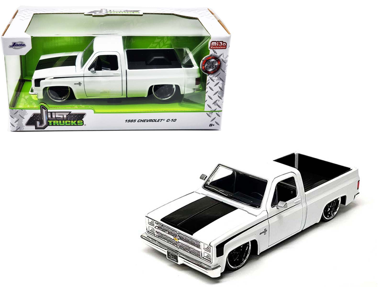 1985 Chevrolet C10 White Custom Stripe Black "Just Trucks" Series 1/24 ...