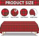 4 Pack Xmas Tablecloth Christmas Plaid Table Cloth Red and Green ...