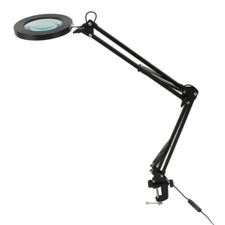 Swing Arm Magnifying Lamp, Black Magnifying Desk Lamp For Craft ...