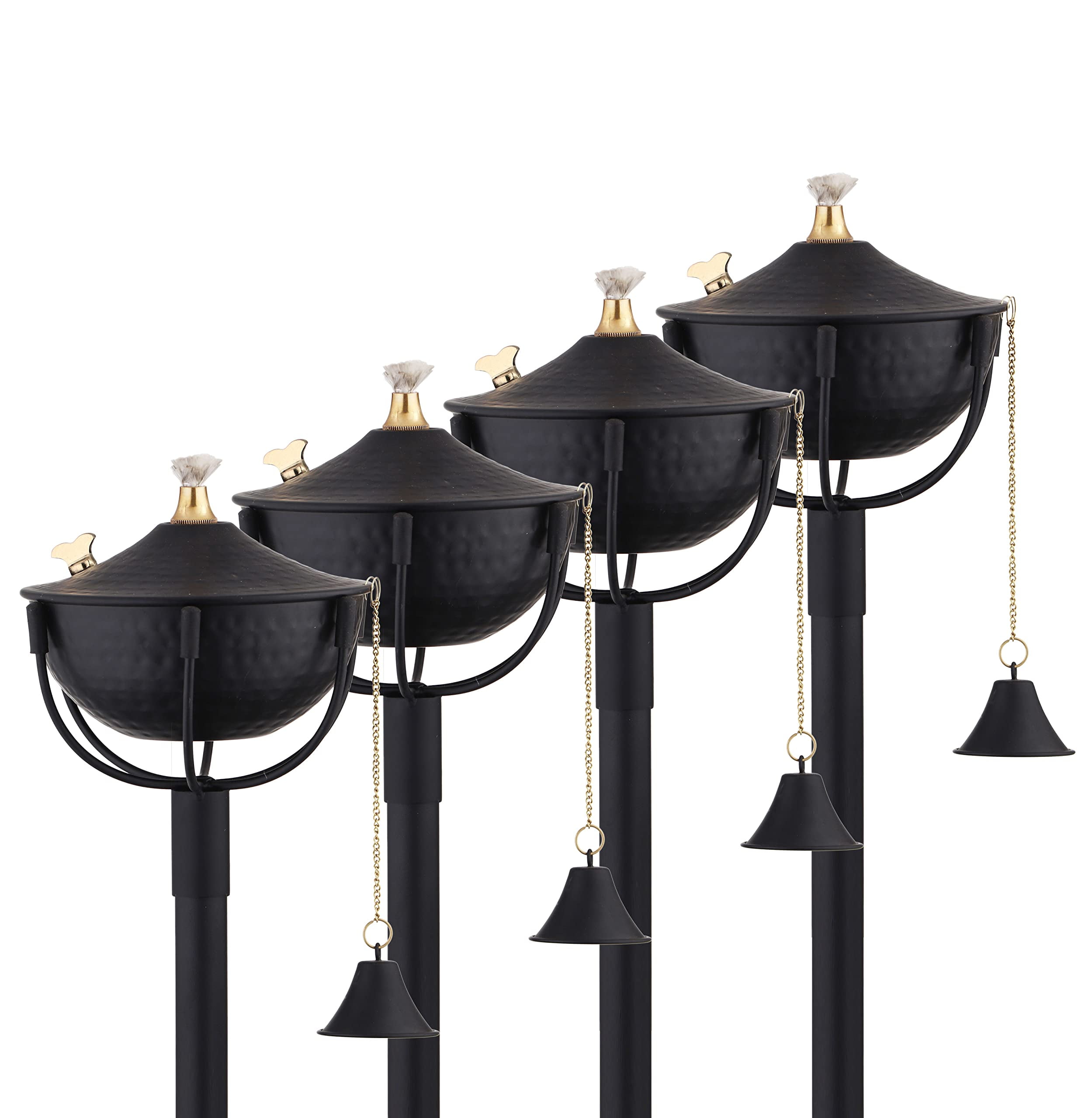 Legends Direct Set of 4, Maui Premium Metal Outdoor Torches for Patio ...