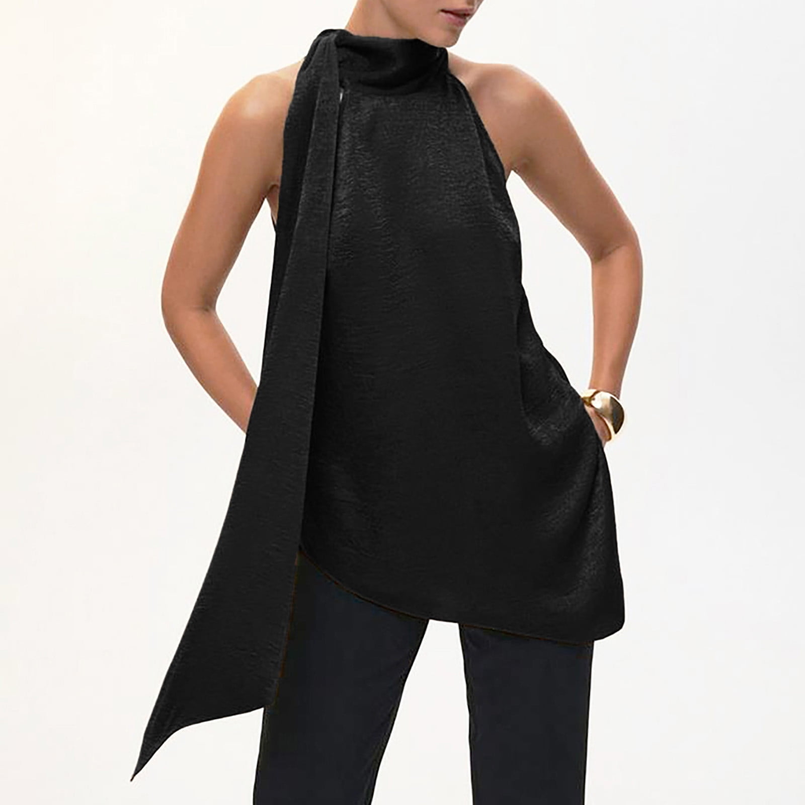 Click here for Tataai Ladies Fashion Halter Neck Sleeveless Irreg... prices