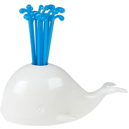 HTAIGUO Lovely Beluga Fountain Fruit Fork Set Creative Animal Whale ...